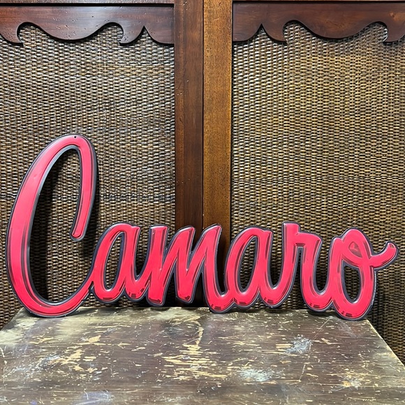 Wall Decor | Metal Camaro Wall Sign Red Black | Poshmark